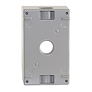 Leviton 5278-CWP Straight Blade Flanged Male Power Inlet Receptacle, 15 A, 125 V, Nylon Face, Body and Strap, Gray & Sigma Engineered Solutions, Gray Sigma Electric 14250 1/2-Inch 3 Hole 1-Gang Box