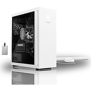 HP OMEN 25L Gaming Desktop, AMD Ryzen 5 5600G, NVIDIA GeForce GTX 1660 Super 6G GDDR6, 32GB DDR4 RAM, 1TB PCIe SSD + 1TB HDD, Wi-Fi 6, Bluetooth 5.0, Win 11 Pro, White, 32GB Hotface USB Card