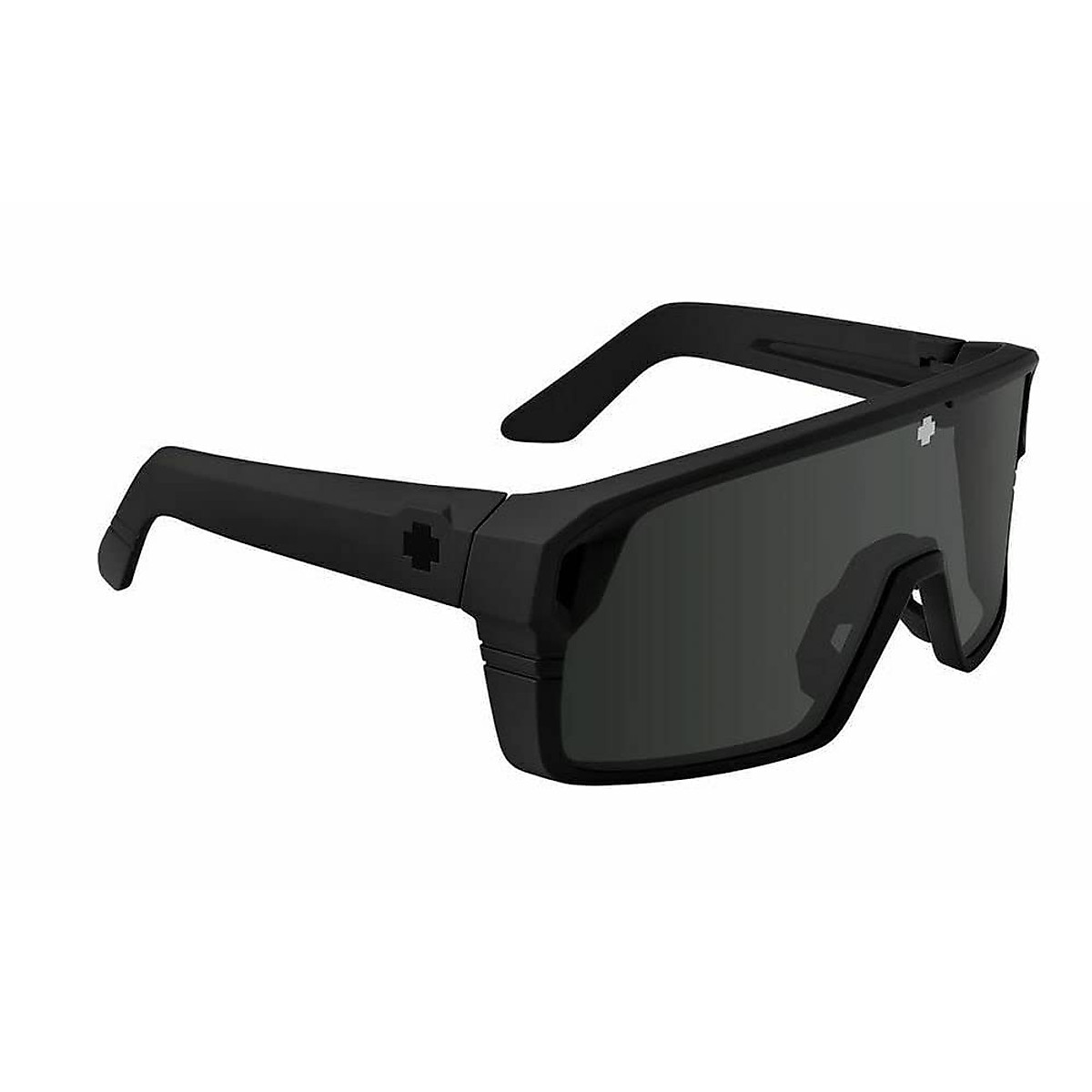 SPY Monolith Sunglasses Matte Black with Happy Gray Green Polar Black Spectra Mirror Lens