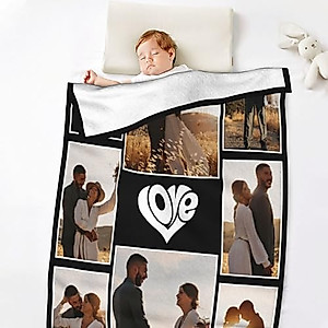 XIAYUEHUA Custom Blanket with Photo - Personalized Picture Throw for Couple Gifts Customized Flannel Blankets for Adult Kid Birthday Fathers Mothers Valentines Day Gift 50" L x 30" W