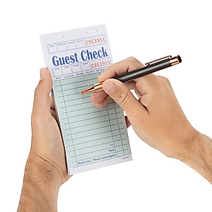 BERYLAND Server Note Pads - Guest Checks - Waitress Notepad, Double Sided, Pack of 10 Pads of 50 Sheets