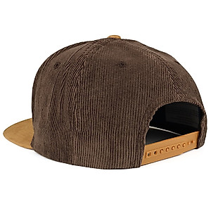 Trendy Apparel Shop Plain Corduroy Textured Suede Flat Bill Snapback Cap - BROWN TAN
