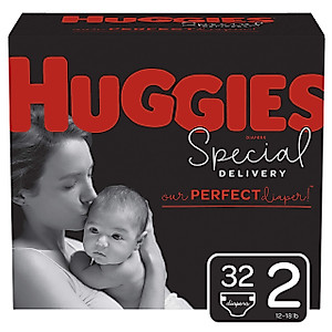 Huggies Special Delivery Hypoallergenic Diapers, Size 2 (12-18 lb.), 32 Ct, Jumbo Pack