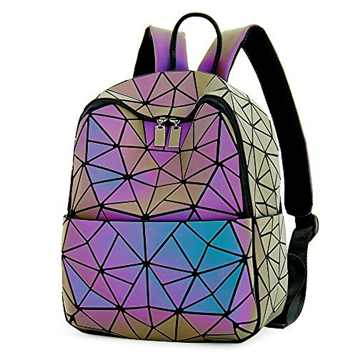 Luminous Geometric Purses and Handbags Women Tote Bag Holographich Flash Reflactive Crossbody Bag Backpacks (Luminous Backpack B)