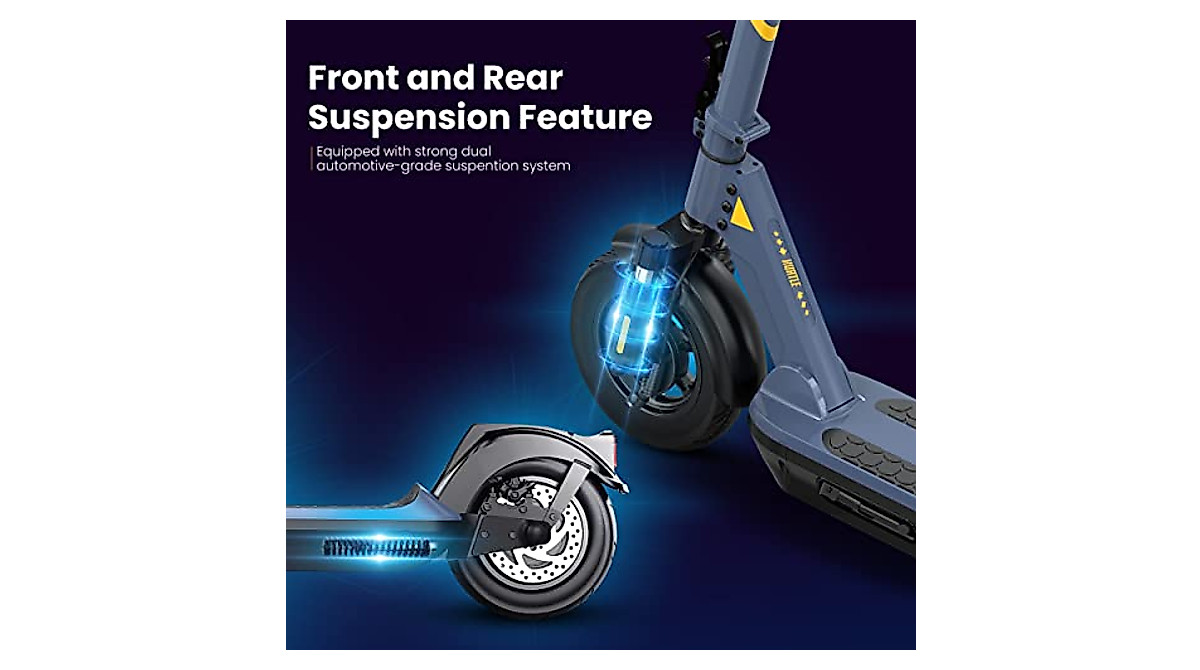 Hurtle Folding Electric Scooter - 10” Honeycomb Tires, 25 Miles Range ...
