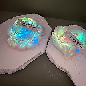 Glow in The Dark Candles for Wax Play Low Heat, Low Temperature Body Safe Drip Candles, Romantic Massage Soy Candles Adult Couple (2, Heart)