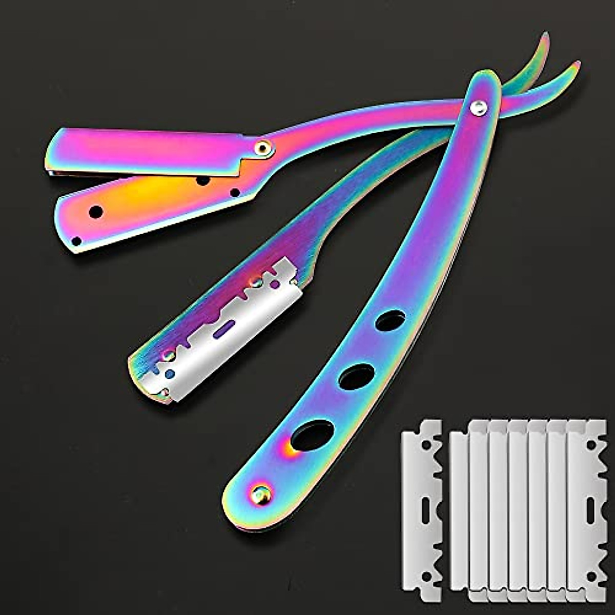 Professional Straight Edge Barber Razor for Men with 100 Single Blades Premium Stainless Steel Shaving Razor for Home & Salon Grooming Using