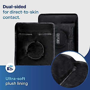 REVIX Ice Wrap for Knee Discomfort, Reusable Knee Ice Pack Wrap with Cold Compress Therapy for Muscle Ache, Promotes Post-Workout Recovery, Soft Plush Lining, Black