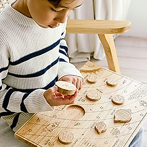 BLUE GINKGO Solar System Model Board - Wooden Science STEM Montessori Toys for Kids 3-8 with Removable Planets - Outer Space Themed Educational Puzzle Game Toy Gift for Boys and Girls (16 x 11 Inches)