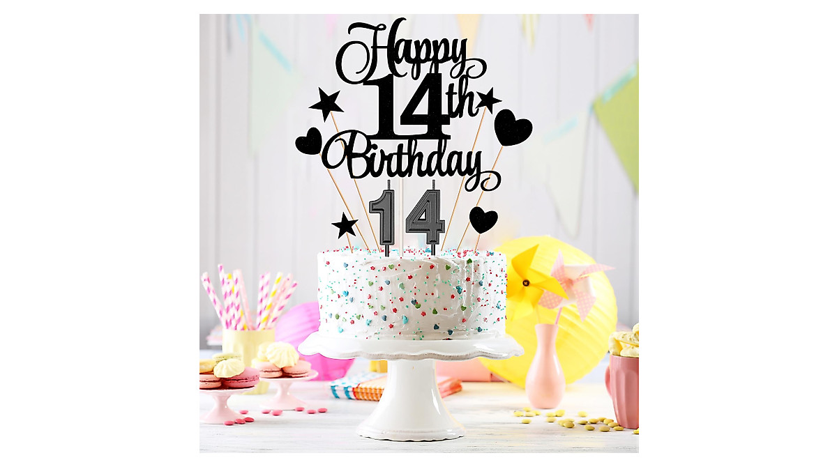 Stylish 14th Birthday Cake Decorations Set - HOGRTi