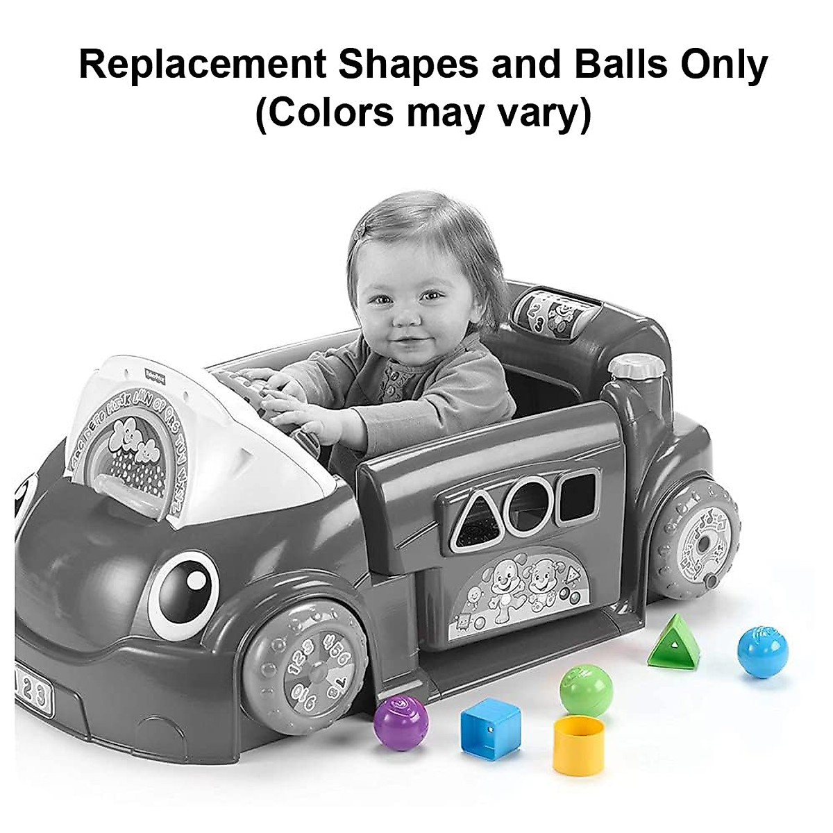 Ele Toys Replacement Parts for Fisher-Price Laugh and Learn Smart Stages Cruise Around Car - BMD91 - 3 Balls and 3 Shapes - Also Works with Model Y6965