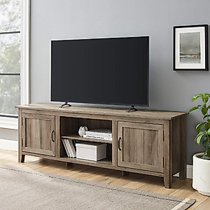 Walker Edison Ashbury Coastal Style Grooved Door TV Stand for TVs up to 80 Inches, 70 Inch, Grey Wash