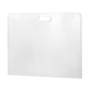 QWORK Plastic Art Portfolio with Handles, Thick Waterproof PP Material, Secure Snap Button Closure, Ideal for Artists, Designers, Photographers, 22.44 x 17.32 inch, 2 Pcs