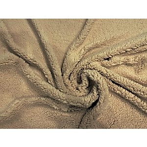 Solid Golden Brown Sherpa Fleece Fabric by The Yard