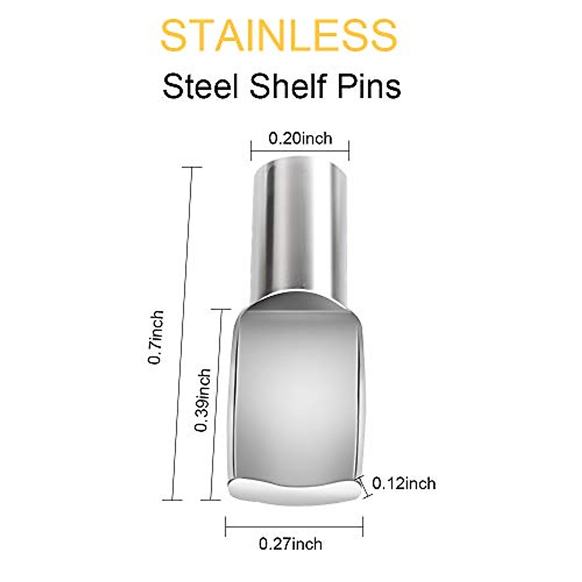 FANDAMEI Metal Nickel Shelf Pins Spoon Shaped Cabinet Support Pegs Holder (200 Packs, 5mm)