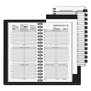 AT-A-GLANCE 70-008-05 Recycled Weekly Appt. Book with Memo Pad, Refillable, 3-1/4 x 6-1/4, Black, 2015