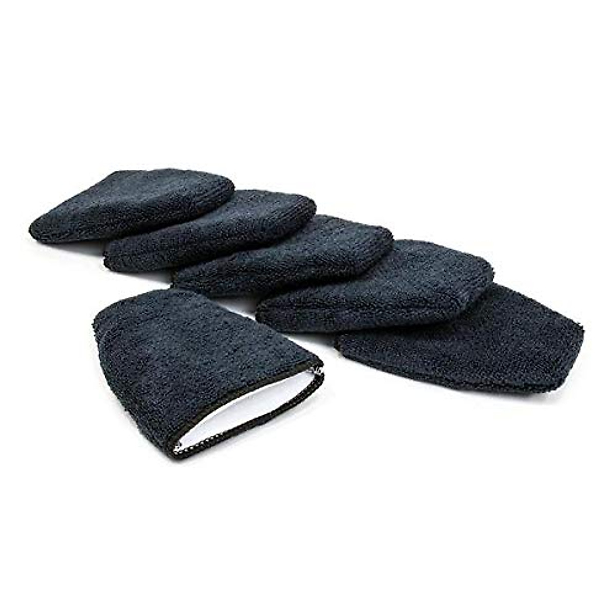 [Finger Applicator] Microfiber Fingertip Mitt Applicator (5 in. x 4 in.) 6 Pack (Black)