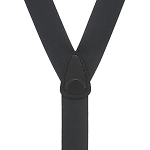Suspender Store Solid Suspenders -1.5-Inch Wide Elastic - Y-Back - Trigger Snaps - 48" for 5'9" to 6'2" Tall - Black
