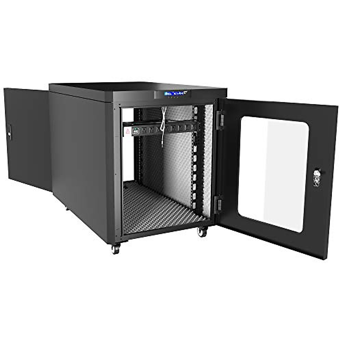Soundproof Server Rack Quiet - Acoustic Sound Proof Server Cabinet - Up to 36% Noise Reduction - Locking Server Enclosure - Silent Networking Cabinet - Noise Sound Dampening Box (15U)