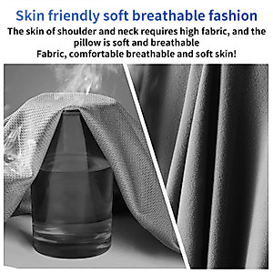 LIQUN Memory Foam Car Neck Pillow, Neck Support Pillow, Neck Support Pad Pain Relief, Adjustable Belt and Breathable Detachable, Suitable for Most Car Pillows Black