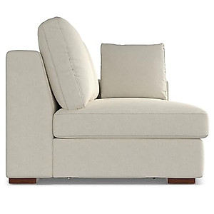 SIMPLIHOME Charlie Left-Facing Sectional Sofa in 100% Recycled Polyester Tightly Woven Performance Fabric, Cream, 122-inches Wide, Handcrafted Contemporary Style L-Shaped Couch with Chaise
