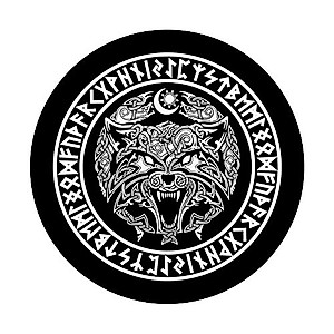 Viking Fenrir Emblem - Monstrous Wolf Norse Mythology PopSockets Swappable PopGrip