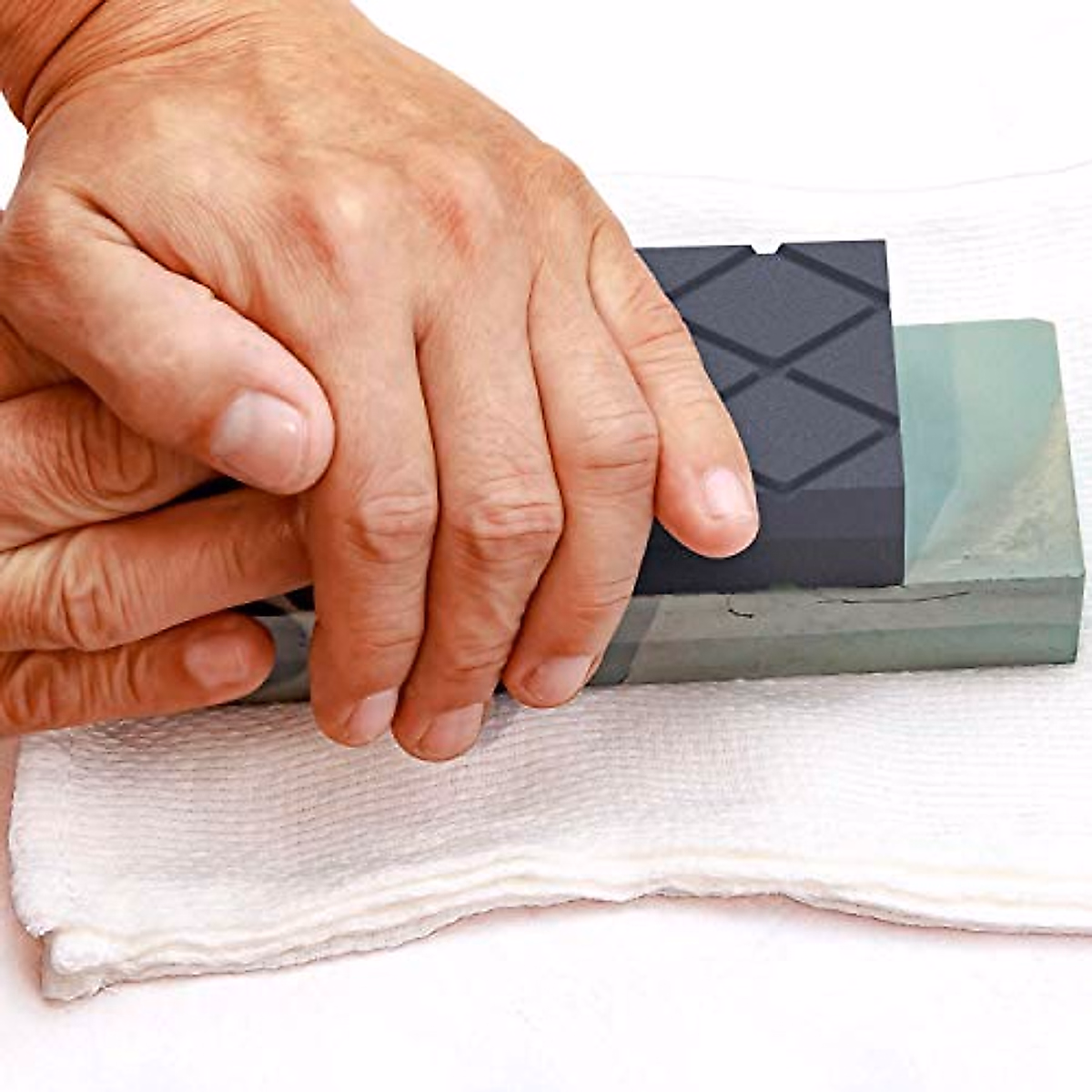 Sharp Pebble Large Flattening Stone- Dual Grit Coarse/Fine Sharpening Stones Flattener- Diamond Grooves Whetstone Fixer-Re Level Any Whetstones & Waterstones