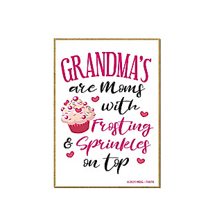 Honey Dew Gifts, Grandma's are Moms with Frosting Sprinkles On Top, 2.5 inch by 3.5 inch, Made in USA, Refrigerator Magnets, Fridge Magnets, Decorative Sayings Magnets, Magnets Fridge, Granny Gifts