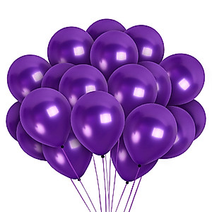 Treasures Gifted Metallic Purple Balloons - Dark Purple Balloons - Purple Latex Balloons 12 Inch - Purple Metallic Balloons - Lilac Balloons - Metallic Purple Balloons 36 Pack