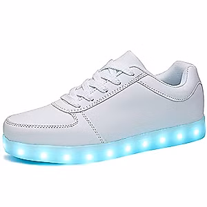 SANYES USB Charging Light Up Shoes Sports LED Shoes Dancing Sneakers SYDB551-White-38