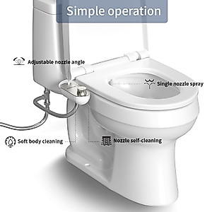 CHEEKY Bidet Toilet Seat Attachment - Non-Electric Bidet Attachment for Toilet Seat - Ultra-Slim Self Cleaning bidet - Adjustable Water Pressure Nozzle, Angle Control & Easy Home Installation