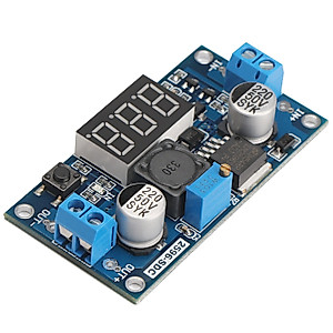 24v to 12v Step Down Converter, DROK LM2596 Analog Control Buck Transformer DC-DC Voltage Reducer Regulator Module 36V 24V 12V to 5V 2A Power Inverter Volt Stabilizer with Red LED Display Voltmeter