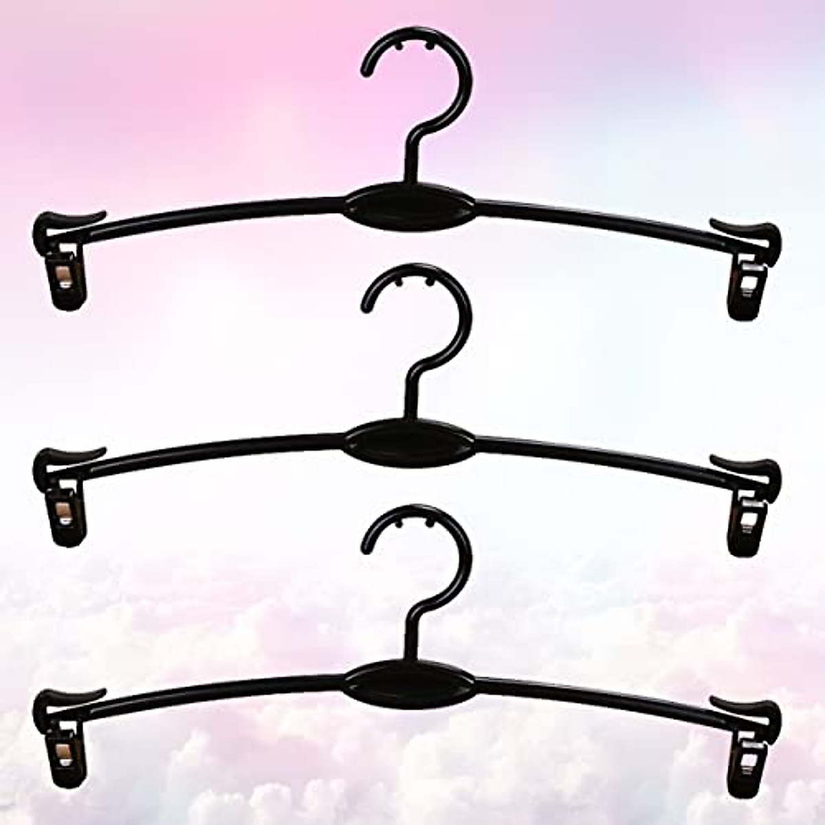15pcs Home Practical for Shop Holder Simplicity Clothes Underwear Dresses Black Drying Coat with Clips Bra Pants Support Plastic Hangers Trousers Rack Skirt Panties Laundry