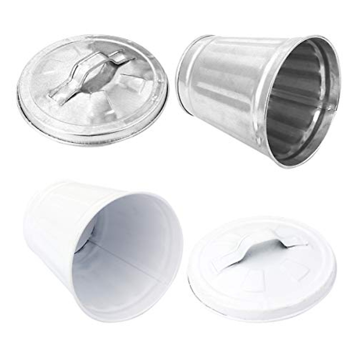 2pcs Mini Garbage Can IMIKEYA Table Trash Can Recycling Metal Counter Top Garbage Bin Small Paper Basket