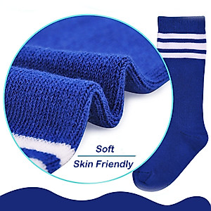 American Trends Kids Soccer Socks Knee High Socks for Toddler Boys Girls Youth School Uniform Stripes Cotton Sport Long Tube Sock Yellow Black