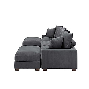 Oadeer Home Modular Sectional, Dark Gray