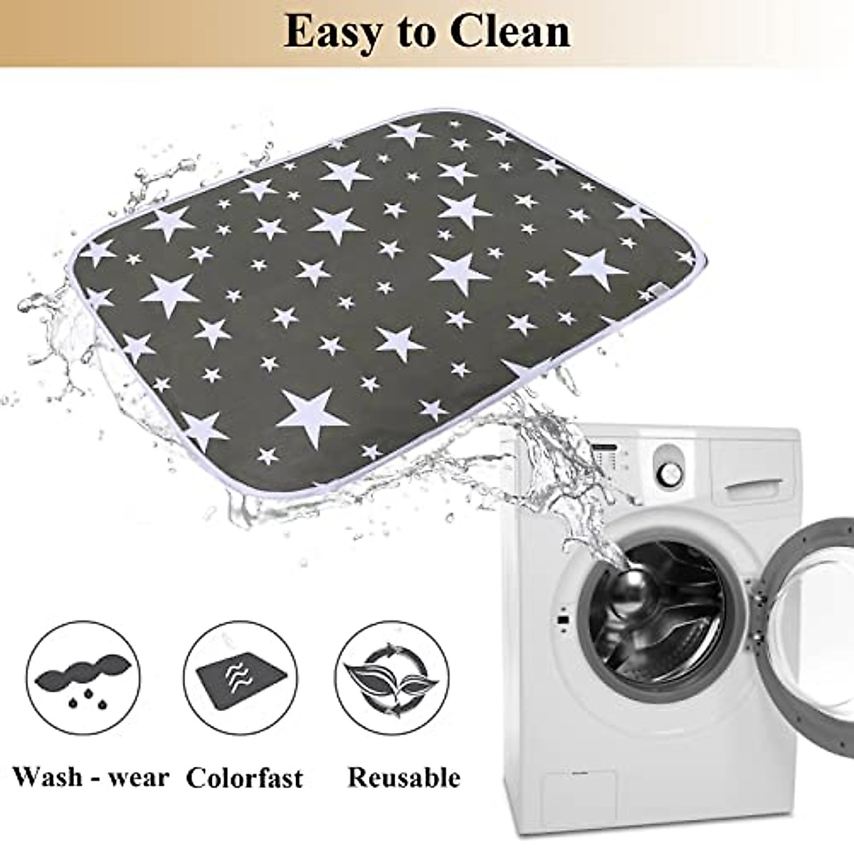 RUNANIA Guinea Pig Cage Liners, 3 Pack Washable & Reusable Guinea Pig Pee Pads for Rabbits Rats Hamsters Hedgehogs Small Animals