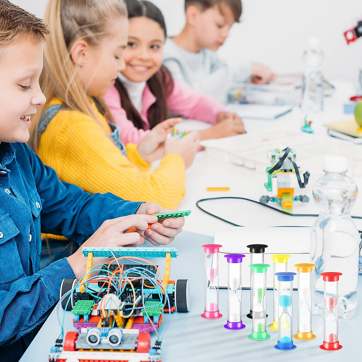 24 Pcs 5 Minute Sand Timer Plastic Hourglass 5 Min Visual Timer Mini Classroom Timer Small Shower Timer for Teacher Classroom School Must Haves Supplies Egg Sand Clock Kids Time Management (Colorful)