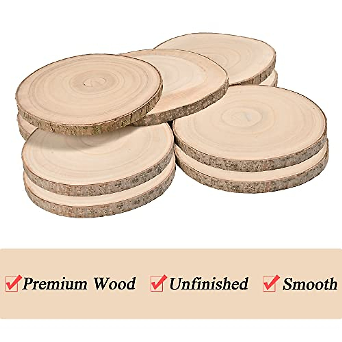WILLOWDALE 5Pcs Large Wood Slices for Centerpieces, 11-13 Inches Unfinished Wood Circles for Crafts Rustic Wood Round Wooden Ornaments, Wood Decor for Table Centerpieces for Wedding Party