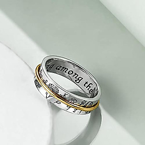 EXRANQO Flower Ring 925 Sterling Silver Wildflower Ring Inspirational Gifts Jewelry for Women