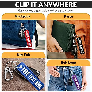 silkmilk Personalized Keychains, Customized Embroidered Keyring, Luggage Tag, Key Ring Accessories, Double Sided, Gift for Men & Women (Green)