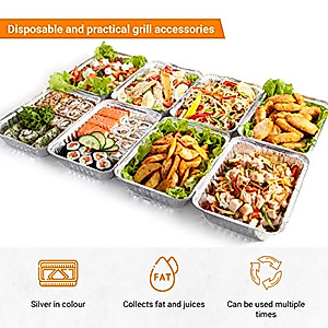Kenyon Drip Tray Set, Disposable Grill Accessories, Foil Trays, Compatible with Kenyon Grills Except for G2, Rinse Out and Use Multiple Times, Pack of 10 Drip Pans, Silver