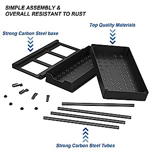 FENENIK 2-Tiers Under Sink Organizer, Sliding Under Bathroom Cabinet Storage Drawer Organizer, Multi-purpose Kitchen Sink Shelf Organizer with 8 Hooks and 2 Hanging Cup, 2 Pack