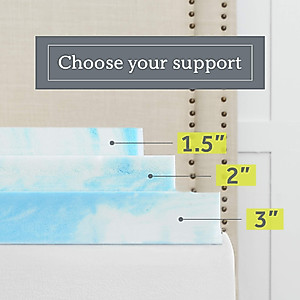 Sealy 3" SealyChill Gel Memory Foam Mattress Topper, King, White