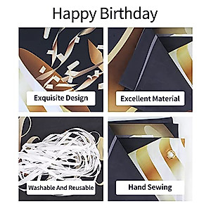 HAMIGAR 6x4ft Happy 18th Birthday Banner Backdrop - 18 Years Old Birthday Decorations Party Supplies for Girls Boys - Black Gold