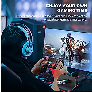 uscoreek Wireless Controller Compatible for PS4/Slim/Pro Console with Touch Pad, Audio Gyro, Double Vibration Function - Fire Dragon