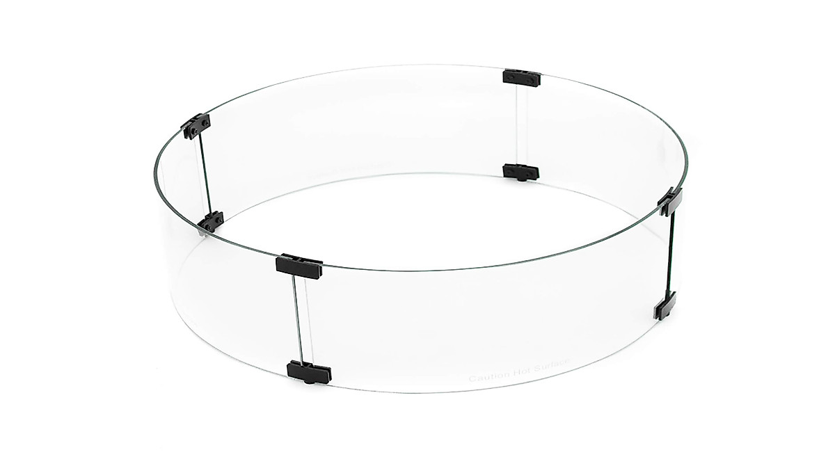 Hiland 22" Fire Pit Glass Wind Screen - Clear & Durable