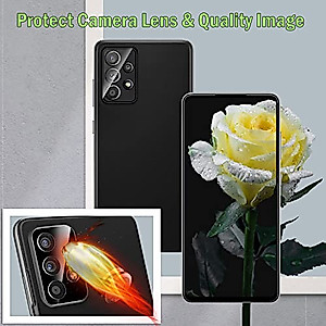 Jeywiry 3 Pack Screen Protector Compatible for Samsung Galaxy A53 5G with 3 Pack Camera Lens Protector, Ultra HD Tempered Glass, 9H Hardness, Anti-Scratch, Easy Installation - Case Friendly