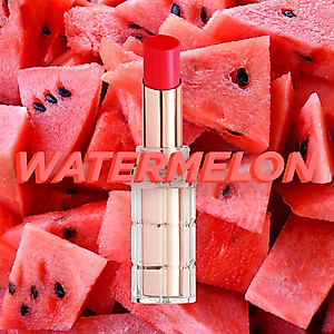 L'Oreal Paris Makeup Colour Riche Plump and Shine Lipstick, for Glossy, Radiant, Visibly Fuller Lips with an All-Day Moisturized Feel, Watermelon Plump, 0.1 oz.