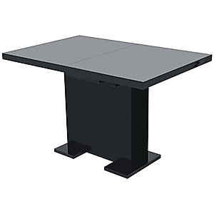 Extendable Dining Table,Modern Cocktail Table,Rectangle Conference Table,Easy to Assemble,Great for a Living Room, Den, Office Room, and Family Room, High Gloss Black